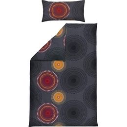 REDBEST Single-Jersey Bettw&auml;sche in anthrazit-terra | Gr.: 135x200 cm + 40x80 cm
