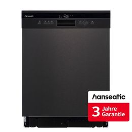 Hanseatic Unterbaugeschirrsp&uuml;ler &raquo;HD6B14B35E&laquo; 14 tlg. Ma&szlig;gedecke inkl. 3 Jahre Herstellergarantie schwarz Restlaufzeit-, Salzmangel- und Klarsp&uuml;lermangelanzeige