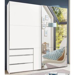 wimex Schwebet&uuml;renschrank &raquo;Level by fresh to go&laquo; jeweils mit einer Spiegelt&uuml;r wei&szlig; B/H/T: 200cm x 216cm x 65cm, Schubladen: 3 Stk. T&uuml;ren: 2 Stk.