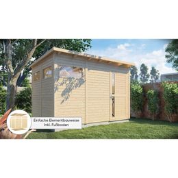 Konifera Gartenhaus &raquo;Pentus 3&laquo; beige Massivholz Fu&szlig;boden im Gartenhaus, ohne Dacheindeckung