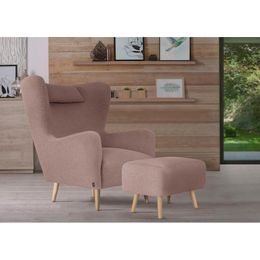 Home Affaire Sessel &raquo;Telford auch in Fellimitat, Sessel B/T/H: 77/92/106 cm&laquo; wahlweise mit und ohne Hocker, in vielen Bezugsqualit&auml;ten, Ohrensessel 