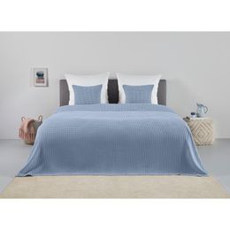 OTTO home Tagesdecke &raquo;Greta&laquo; in Waffelpiqu&eacute; Optik, viele Farben erh&auml;ltlich, Decke ab 140 x 200 cm blau Baumwolle B/L: 230cm x 250cm