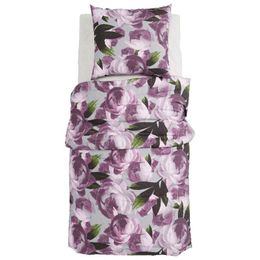 Grund Bettw&auml;sche &raquo;Peonia Bettw&auml;sche&laquo; 2 tlg. Aus 100% Baumwollsatin gefertigt lila Satin, Obermaterial: 100% Baumwolle B/L: 140cm x 200cm, 1 Stk., 1 Stk., 