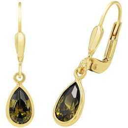 Amor Damen Paar Ohrh&auml;nger &raquo;2034742&laquo; mit Zirkonia (synth.) gold Gelbgold 375