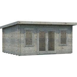 Palmako Gartenhaus &raquo;Lisa&laquo; 14,2 m&sup2;, mit Fu&szlig;boden im Gartenhaus grau Massivholz Fu&szlig;boden im Gartenhaus, ohne Dacheindeckung