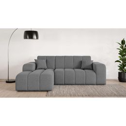 OTTO home Ecksofa &raquo;CASSY L-Form, Schlafsofa mit Bettkasten, Ma&szlig;e B/T/H: 245/165/88 cm&laquo; mit 2 R&uuml;ckenkissen, Recamiere rechts oder links bestellbar grau