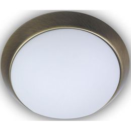 Niermann Deckenleuchte &raquo;Opal matt, Dekorring Altmessing, LED&laquo; LED-Board 1 Stk. Warmwei&szlig; gold 1, &Oslash; 35cm, 1 Stk.