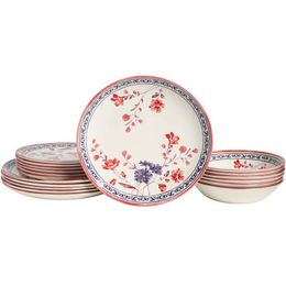 Creatable Teller-Set &raquo;Cottage, Teller Set 18-tlg&laquo; Blumenmotive bunt Steingut 18 Stk.