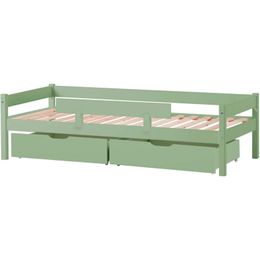 Home Affaire Jugendbett &raquo;ECO One&laquo; Kinderbett mit Rausfallschutz, mit 2 Schubk&auml;sten gr&uuml;n Liegefl&auml;che L&auml;nge B: 70cm x 160cm, ohne Matratze, H&ouml;he Bett: 