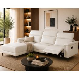 OTTO home Ecksofa &raquo;LUND, Lederoptik, L-Form, 261cm, man./elektr. Relaxfunktion (USB-A)&laquo; mit USB A-Anschluss bei elektrischer Variante und 