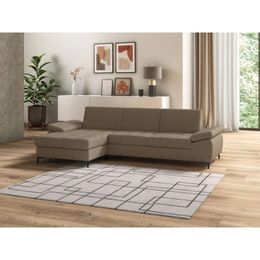 DOMO collection Ecksofa &raquo;Capelo, komfortabel, klare Linien zeichnen dieses Design aus, L-Form&laquo; mit Armteilverstellung, wahlweise mit Bettfunktion, 