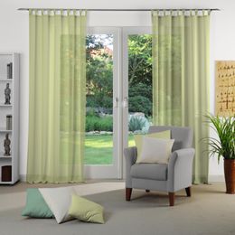 Vorhang WIRTH, B:141cm H:175cm, gr&uuml;n, Jacquard, Baumwolle, Polyester, Wohnzimmer, Gardinen, "Sunday", nach Ma&szlig;