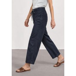 Street One Damen Stoffhose, blau, Gr. 36, unifarben, Web, Obermaterial: 100% Baumwolle. G&uuml;rtel: 100% Baumwolle, Hosen, High Waist