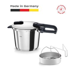 Fissler Schnellkochtopf &raquo;Vitaquick Edition&laquo; Set, Schnellkochtopf 4,5 oder 6 Liter mit Deckel und D&uuml;nsteinsatz, 2 Stk. tlg. Edelstahl 18/10 silber 4,5 l + &Oslash; 
