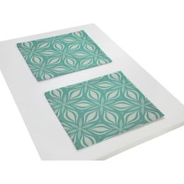 Adam Platzset &raquo;Retro Floret&laquo; 2-er Set blau Obermaterial: 100% Baumwolle B/L: 30cm x 40cm, 2 Stk., Bio-Baumwolle