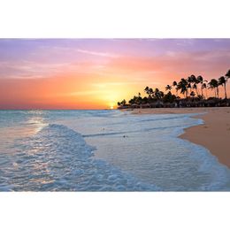 papermoon Fototapete &raquo;Aruba Beach Sunset&laquo; glatt bunt Vlies B/L: 3,5m x 2,6m, Bahnen: 7 Stk.