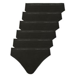 Nina von C. Damen Midislip "6er Pack Damen Midislip Slipboutique", Gr. 46, schwarz, Obermaterial: 100% Baumwolle CO., Unterhosen