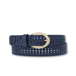 Bernd G&ouml;tz BERND G&Ouml;TZ Damen Lederg&uuml;rtel "Lederg&uuml;rtel mit raffinierter Lochung f&uuml;r topmodische Styles", blau, Gr. 100, Rindsleder, G&uuml;rtel