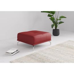 OTTO home Polsterhocker &raquo;Caluna&laquo; moderner Sitzhocker in hochwertiger Verarbeitung rot B/H/T: 89cm x 45cm x 89cm, NaturLEDER , ohne Stauraum