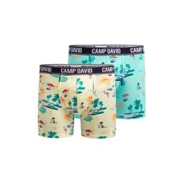 CAMP DAVID Herren Boxershorts "Set:", Gr. S, bunt, Material: 95% Baumwolle, 5% Elasthan, bedruckt, Unterhosen, mit All Over Print