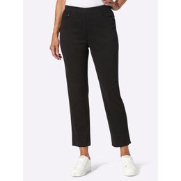 Inspirationen Damen 7/8-Jeans, schwarz, Gr. 38, unifarben, 56% Baumwolle, 31% Modal, 10% Polyester, 3% Elasthan, Jeans