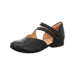 Think! THINK Damen Riemchenballerina "Think Ballerinas Leder", Gr. 39, schwarz, Leder, Schuhe