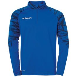 Uhlsport Herren Trainingspullover "1/4 ZIP TOP GOAL 25 1/4 ZIP TOP", blau, Gr. XL, Obermaterial: 88% Polyester Pol. recyc.. 12% Elasthan EL., Pullover