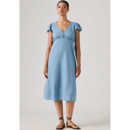 Levi's LEVI'S Damen Midikleid, blau, Gr. M, Web, Obermaterial: 68% Lyocell, 32% Baumwolle, Kleider, Sanfte A-Linie