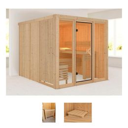 Welltime Sauna &raquo;Artja&laquo; naturbelassen, ohne Ofen beige ohne Ofen, (ohne Ofen)
