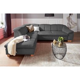 Sit & More sit&more Ecksofa &raquo;Santo L-Form&laquo; mit Federkern, wahlweise mit Schlaffunktion und Stauraum grau B/H/T: 272cm x 82cm x 206cm, Luxus-Microfaser ALTARA 