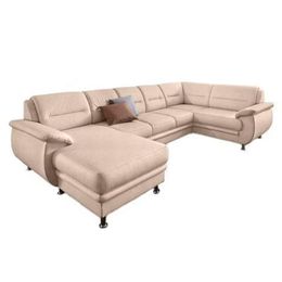 Sit & More sit&more Wohnlandschaft &raquo;Mailand U-Form, B: 312 cm&laquo; optional Schlaffunktion beige NaturLEDER (echtes Rindleder)/Korpus passendes Kunstleder Softlux ;