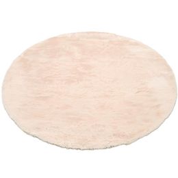 OCI DIE TEPPICHMARKE Hochflor-Teppich &raquo;NINI SOFT&laquo; rund 35 mm H&ouml;he Fellteppich, Hochflor, weich, alle R&auml;ume rosa Polyester &Oslash; 80cm 1 Stk., 35mm, &Oslash; 80cm