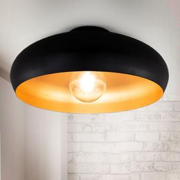 B.K.LICHT Deckenleuchte E27 Warmwei&szlig; LED Deckenlampe Retro schwarz-gold Wohnzimmer Flur Schlafzimmer E27 gold 1, &Oslash; 39,5cm H: 17,5cm