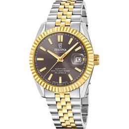 Festina Herren Automatikuhr &raquo;Automatic&laquo; Armbanduhr, Herrenuhr, Swiss Made, Mechanische Uhr, Edelstahlarmband gold Einheitsgr&ouml;&szlig;e