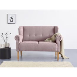Home Affaire K&uuml;chensofa &raquo;Moro Couch mit Federkern, bequem, Breite 142cm&laquo; in verschiedenen Stoffen und Farben rosa Microfaser in Antiklederoptik (92% 