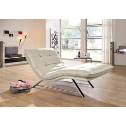W.Schillig Relaxliege &raquo;daily dreams&laquo; in Waffelkissen-Optik, wahlweise mit Motor, Kufengestell, in 2 Breiten grau Longlife Xtra-Leder Z59: Glattleder 