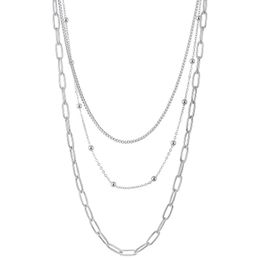 Firetti Damen Edelstahlkette &raquo;Schmuck Geschenk Trio Layerkette&laquo; silber Edelstahl, L: 45