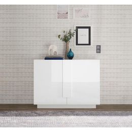 Home Affaire Sideboard &raquo;Jupiter, Breite 121 cm, Kommode 2 T&uuml;ren - Soft Closing, Anrichte,&laquo; moderne Griffblende, FSC , cleveres Stauraumkonzept wei&szlig; B/