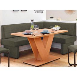 Home Affaire Eckbank &raquo;Nils&laquo; Sitz und R&uuml;cken gepolstert, verschiedene Qualit&auml;ten gr&uuml;n Holzwerkstoff, Massivholz, Polyester B/H/T: 182cm x 89cm x 142cm,