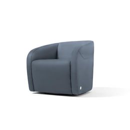 Egoitaliano Sessel &raquo;Charlottaas Clubsessel, Designsessel, modern und zeitlos, bequem&laquo; drehbar, kompakte Stellma&szlig;e, Solit&auml;rsessel grau Leder &raquo;BULL&laquo; (echtes 