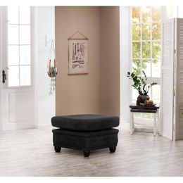 Home Affaire Polsterhocker &raquo;Rysum&laquo; passend zur Serie "Rysum" B/T/H: 75/70/45 cm grau Luxus-Microfaser Lederoptik (100% Polyester);Kunstleder B/H/T: 