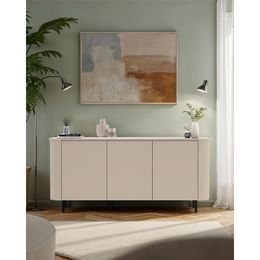 OTTO home Sideboard &raquo;Lido, 181 cm breit, 3 T&uuml;ren, Anrichte, Kommode, Stauraumschrank&laquo; Formgebogenes MDF, Stirnseiten mit Rundung, Push-to-open, 