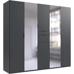 wimex Dreht&uuml;renschrank &raquo;Moldau Kleiderschrank mit Spiegel Schlafzimmerschrank&laquo; grau Holzwerkstoff B/H/T: 225cm x 208cm x 58cm, Basic
