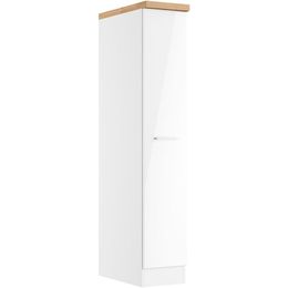 KOCHSTATION Apothekerschrank &raquo;KS-Milan&laquo; Apothekerschrank 30 cm, matte oder hochgl&auml;nzende Fronten wei&szlig; MDF wei&szlig;, B/H/T: 30cm x 166cm x 60cm, Schubladen