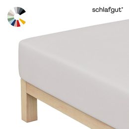 Schlafgut Spannbettlaken &raquo;Basic Cotton Bettlaken, 160 g/m&sup2;, 100% Baumwolle, Spannbetttuch&laquo; Spannbettlaken bis 20 cm Matratzenh&ouml;he, b&uuml;gelfrei und pflegeleicht 