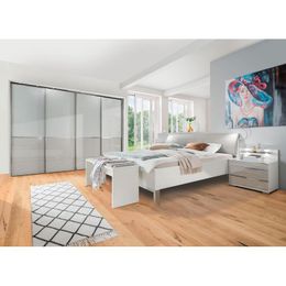Wiemann Bett &raquo;Shanghai, mit geschmackvollem Polsterkopfteil, Made in Germany&laquo; in verschiedenen Breiten, F&uuml;&szlig;e chromfarben wei&szlig; Liegefl&auml;che L&auml;nge B: 