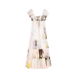 Desigual Kleid Damen Gr&ouml;&szlig;e 34 creme / gelb / anthrazit / purpur Sommerkleid