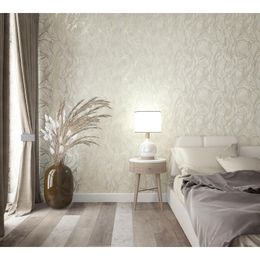 marburg Vliestapete &raquo;Squirm&laquo; gl&auml;nzend strukturiert moderne Tapete f&uuml;r Wohnzimmer Schlafzimmer K&uuml;che beige Vlies B/L: 0,53m x 10,05m, Rollen: 1