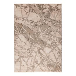 Kayoom Teppich &raquo;Mineral 225&laquo; rechteckig 12 mm H&ouml;he Kurzflor, Hoch Tief Struktur, Wohnzimmer beige Polypropylen B : 80cm 1 Stk., 12mm, L: 300cm