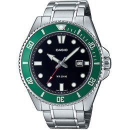 Casio Timeless Collection Herren CASIO TIMELESS COLLECTION Quarzuhr Armbanduhr, Herrenuhr,bis 20 bar wasserdicht, Datum, Edelstahlarmband silber 